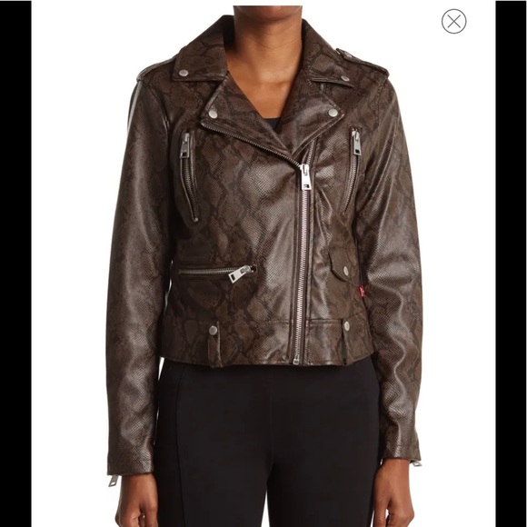 Levi's | Jackets & Coats | New Snake Faux Leather Moto Jacket Levis ...